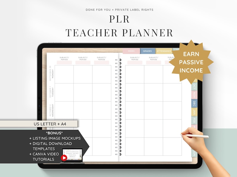 Done for You PLR Teacher Planner | 2024-2025 and Undated | Teacher ...