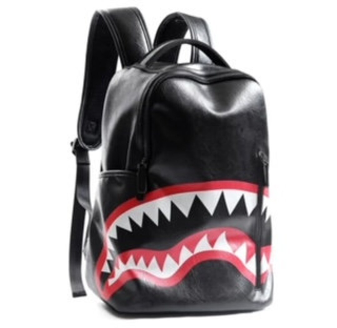 Leather Backpack Large Shoulder Bag Travel Backpack - Bite - Etsy