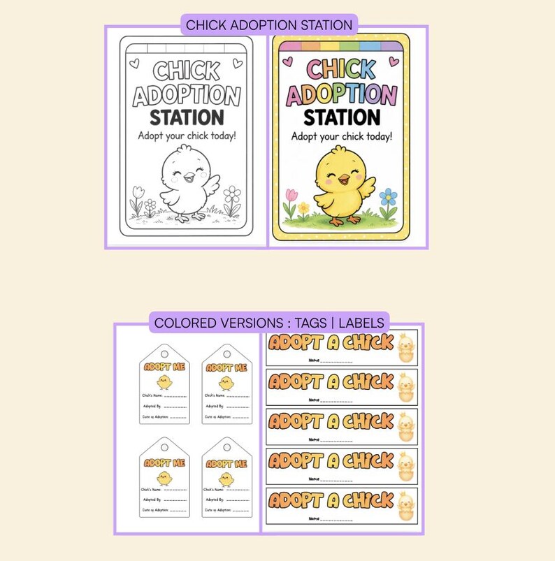 Adopt a Chick Classroom Craft | Spring Life Cycle Writing Activities (B ...