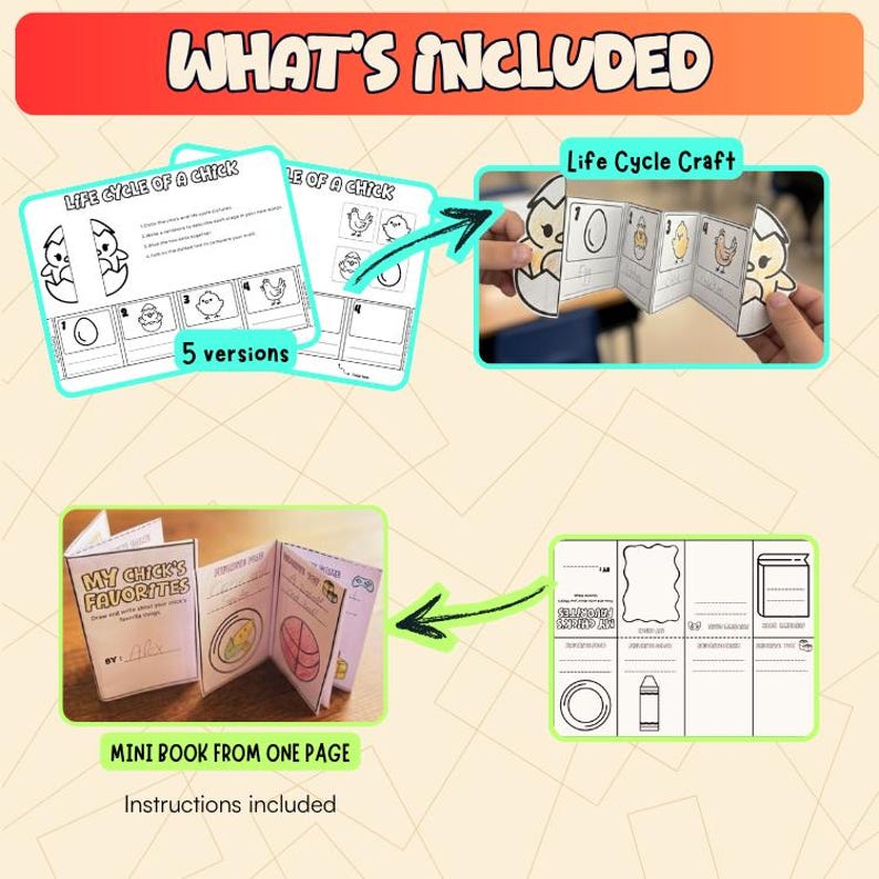 Adopt a Chick Classroom Craft | Spring Life Cycle Writing Activities (B ...