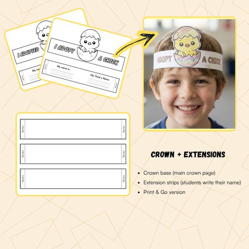 Adopt a Chick Classroom Craft | Spring Life Cycle Writing Activities (B ...