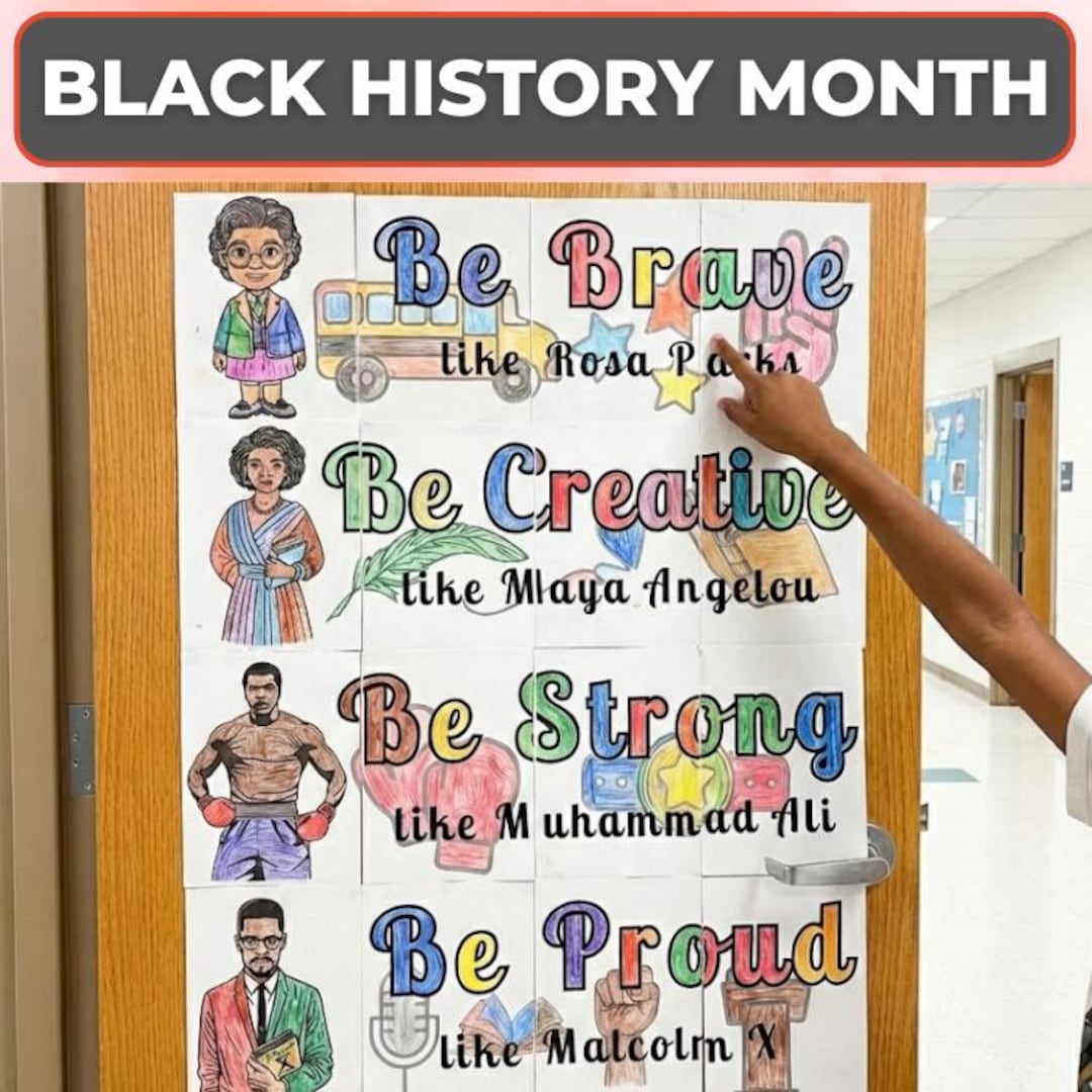 Black History Month Collaborative Coloring Poster | Classroom Door ...