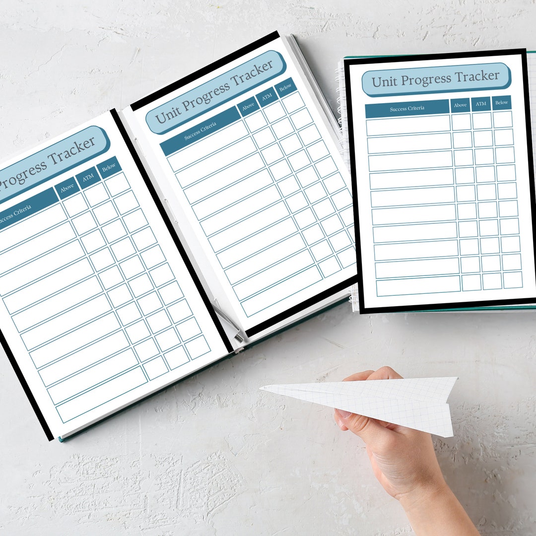Dark Blue Simple Worksheet Unit Progress Tracker/ Efficient - Etsy