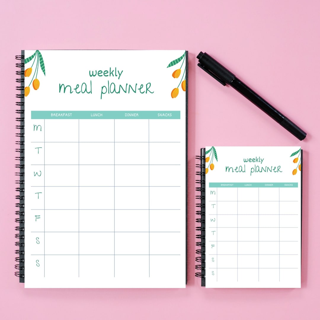 Floral Weekly Meal Planner for Efficient Family Meal - Etsy