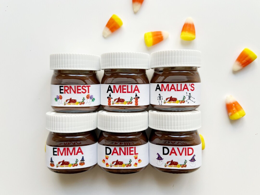 Personalized Halloween Favors • Name Mini Nutella Favor • Personalized ...