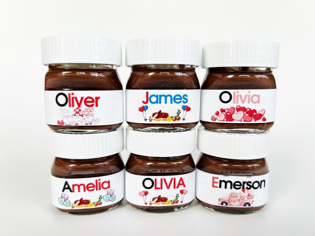 Custom Saint Valentine Gifts • Saint Valentine Favors • Mini Nutella ...