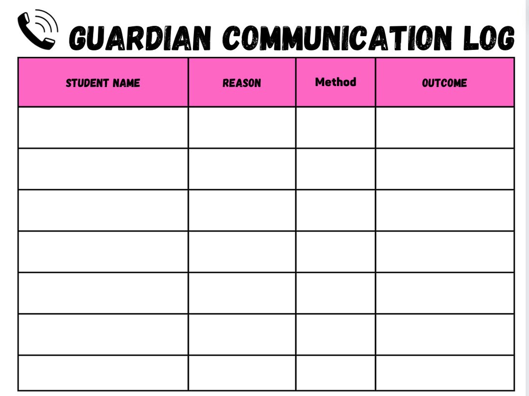 Digital Download Guardian Call Log - Etsy