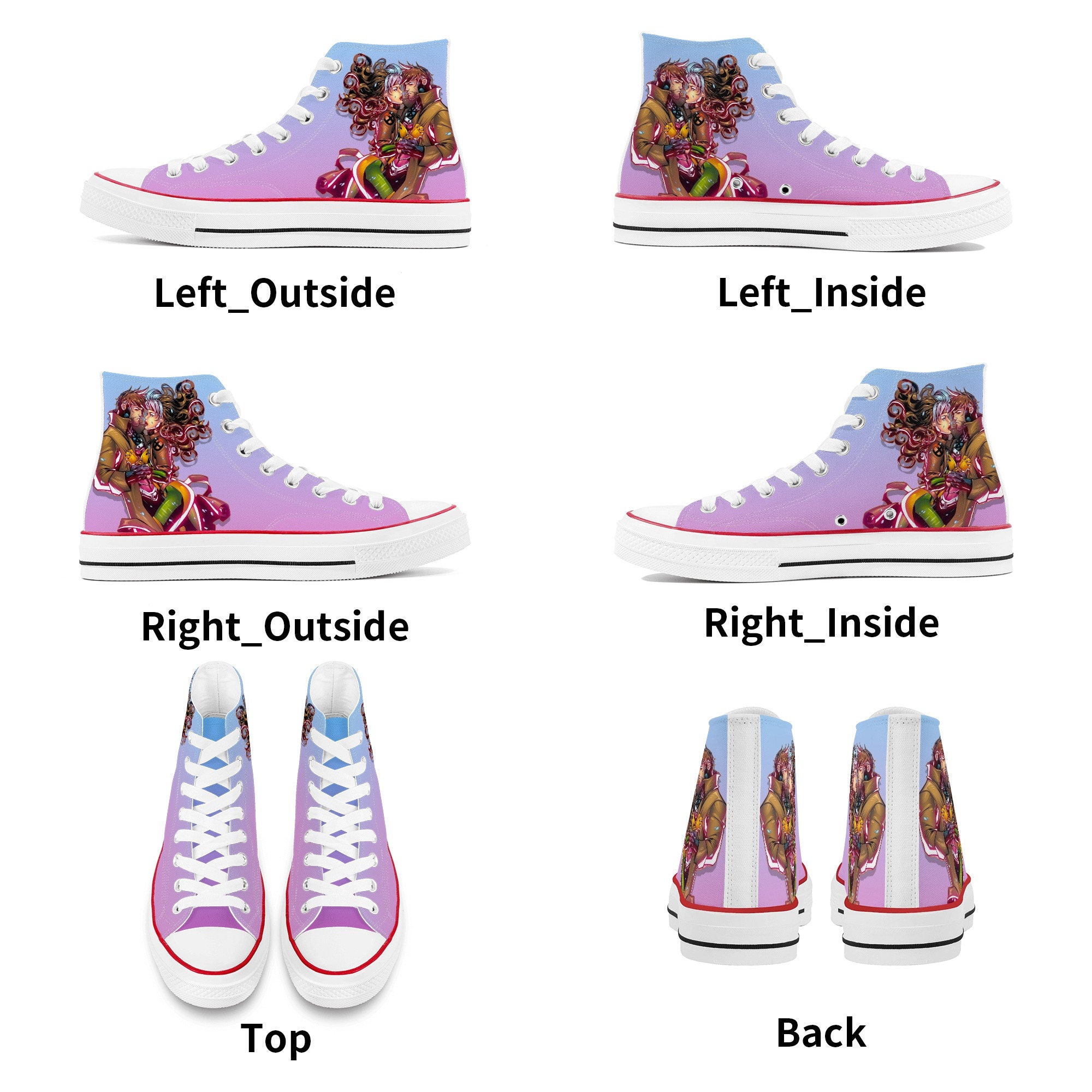 High-top Sneakers Customized to Your Liking Send Me Your Design ...