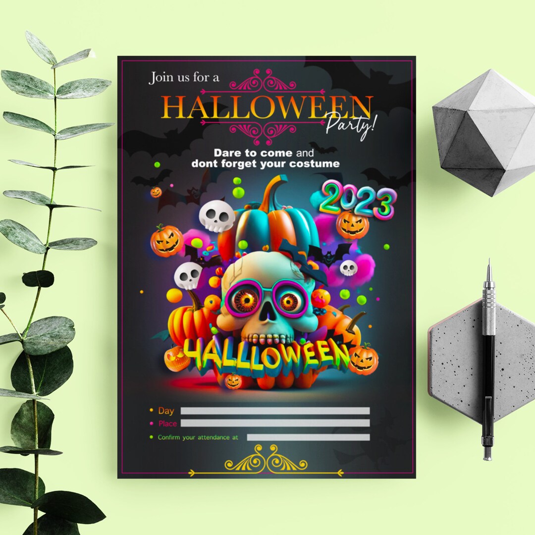 Editable Halloween Invitation Halloween Party Invitation - Etsy