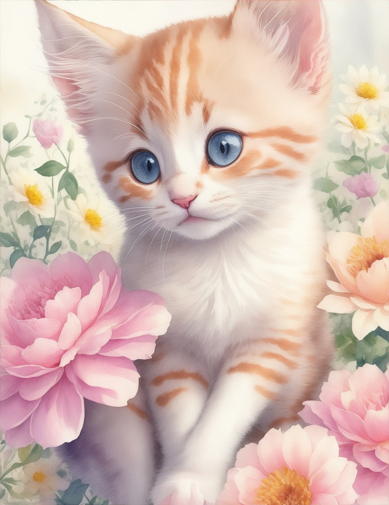 Digital Art Cat AI Art printable Unique Designs House - Etsy