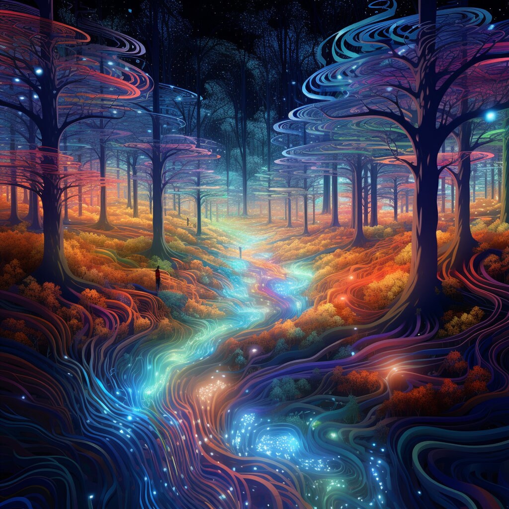 Digital Art Magical Forest AI Art printable Unique - Etsy