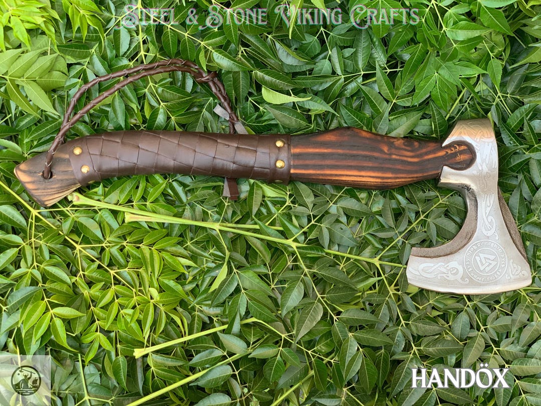 Handox Viking Axe, Custom Hand Forged, Viking Norse Hatchet, Norse ...