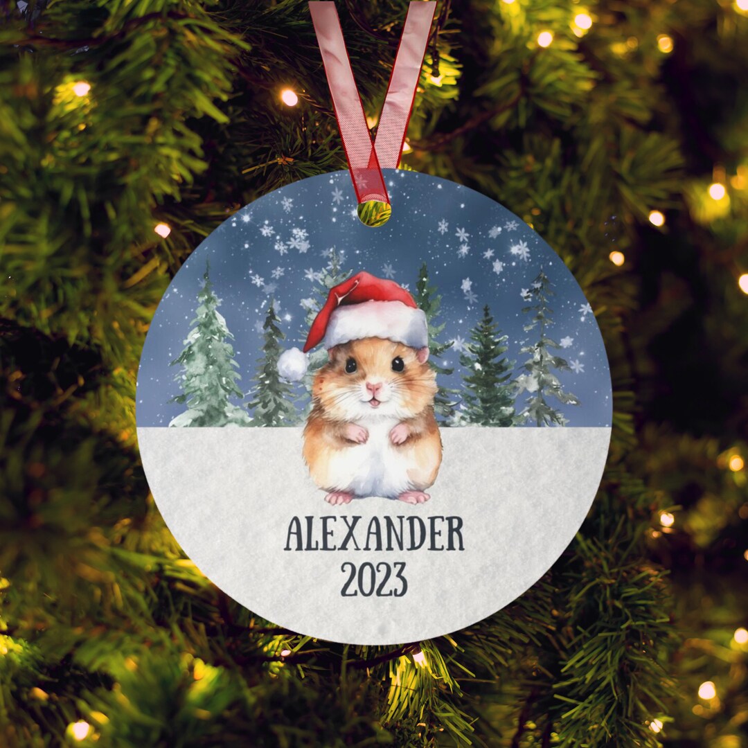 Personalized Hamster Metal Ornament, Custom Pet Holiday Ornament, Pet ...