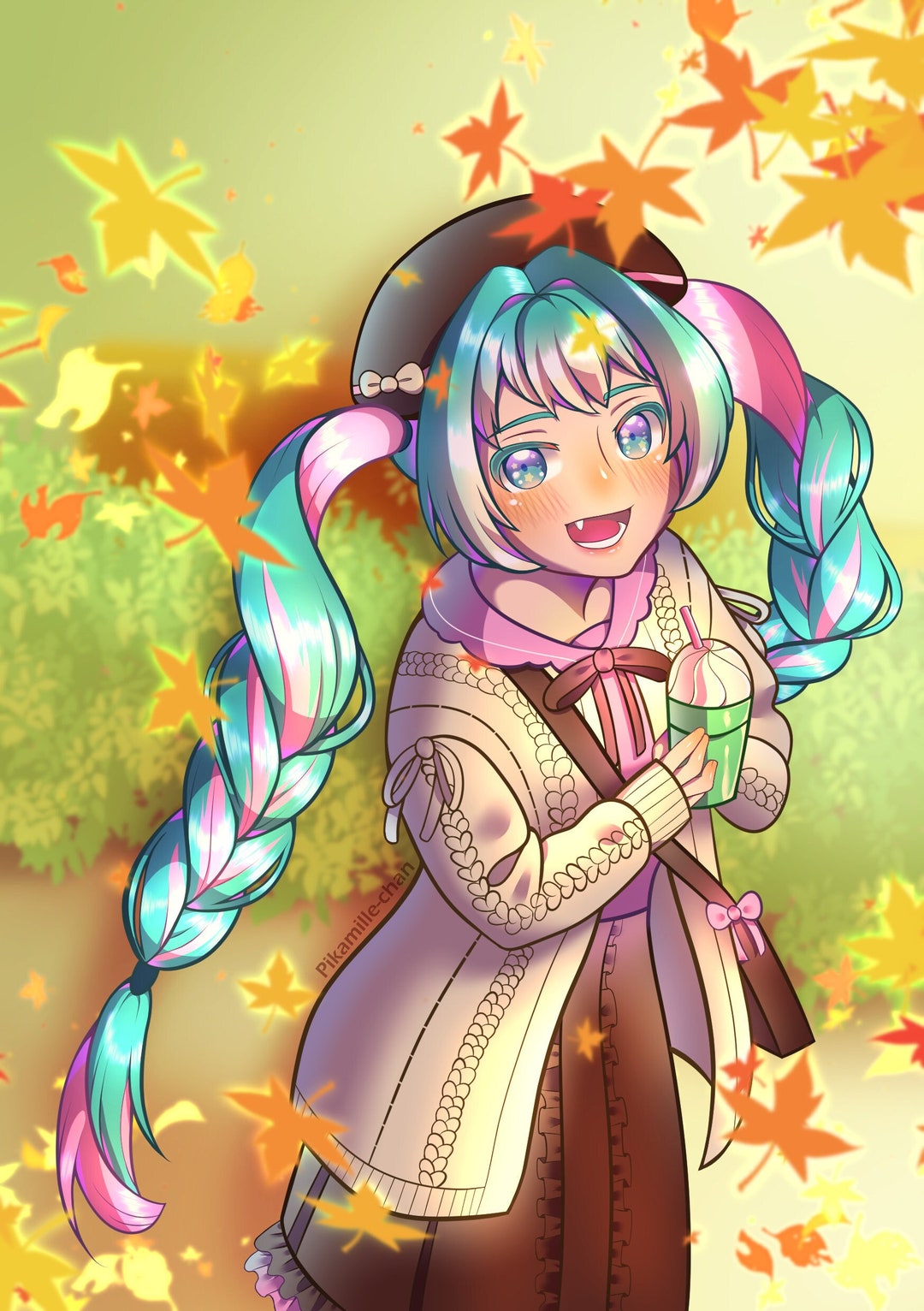 Hatsune Miku Autumn Date | Vocaloid | Print A5 | Cute and Kawaii Anime ...