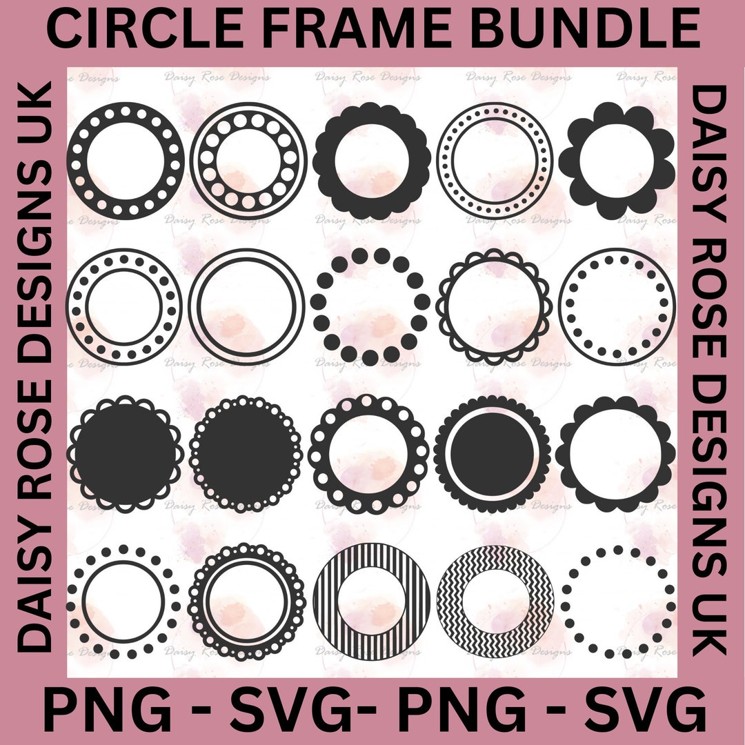 DIGITAL Circle Frames Set 2 SVG PNG Cricut Silhouette Cameo Scan'n'cut ...