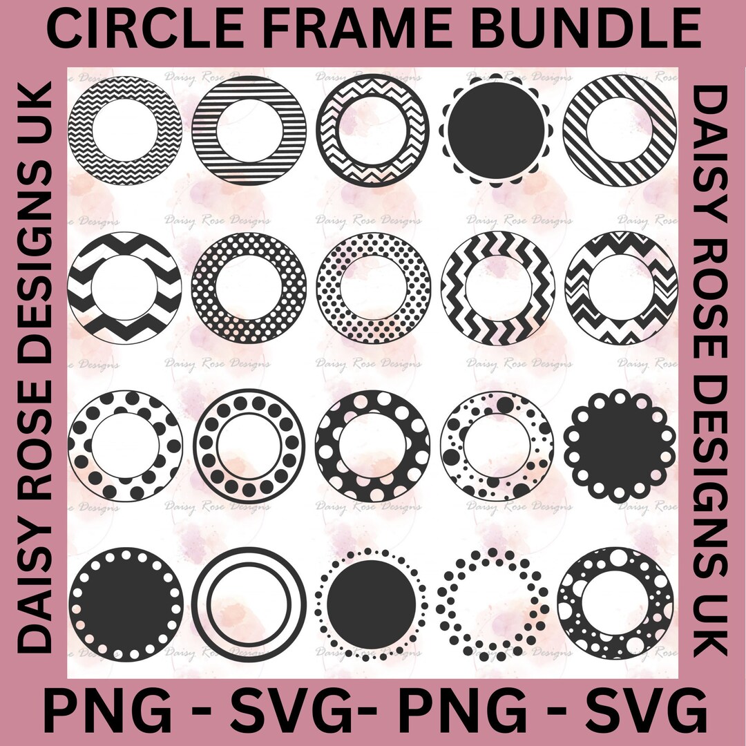 DIGITAL Circle Frames Set 1 SVG PNG Cricut Silhouette Cameo Scan'n'cut ...