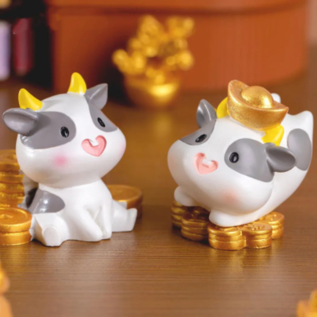 Cow Miniatures Lucky Cow for Home Decorations - Etsy