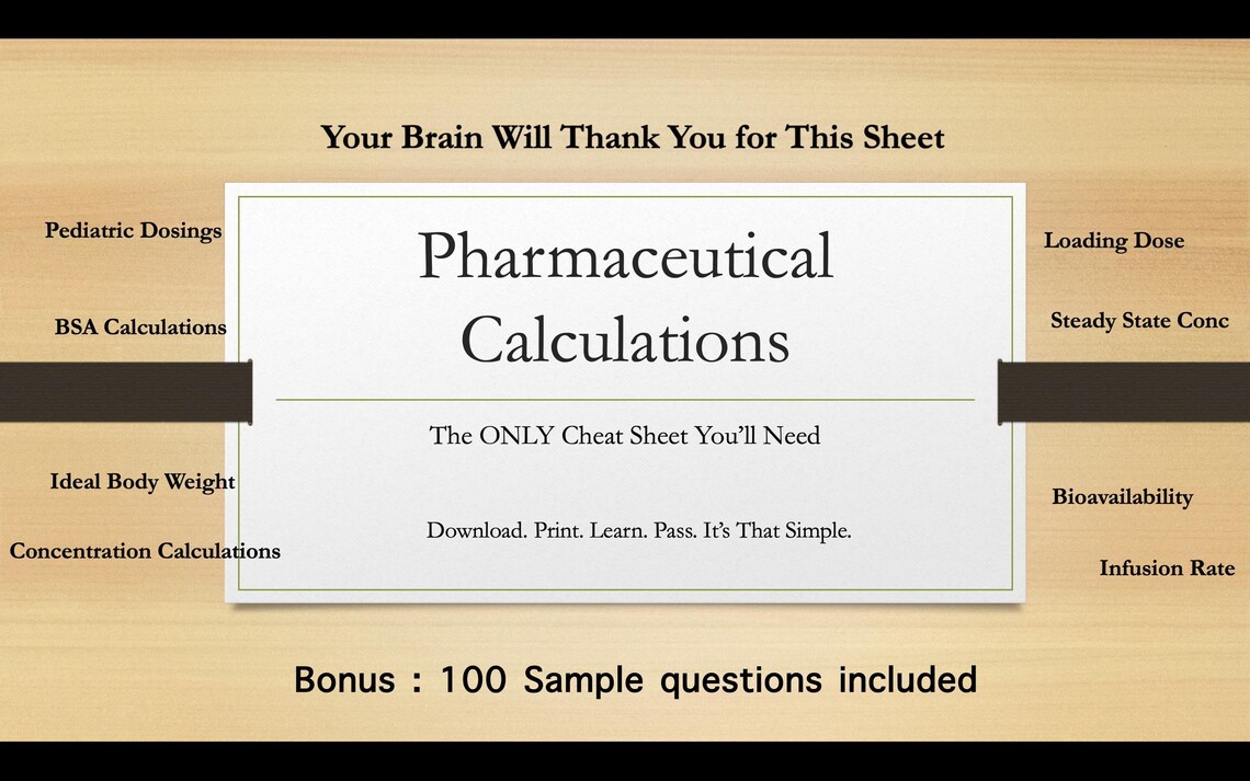 Pharmacy Calculations Reference Guide: Conversions, Dosing, NAPLEX Prep ...