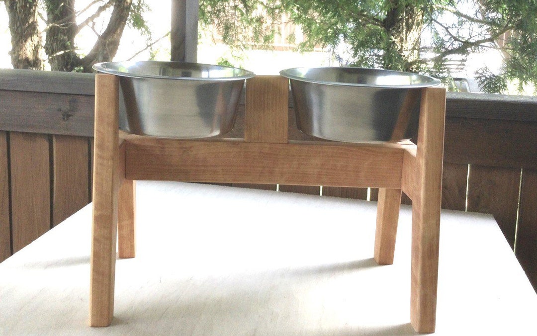 Raised Double Stand for Animal Feed Made of Natural Wood - Etsy