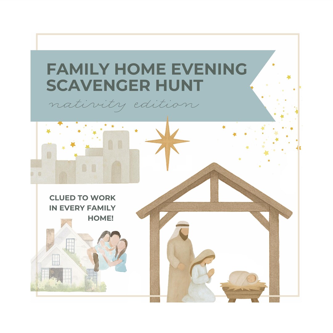 Christmas FHE Activity, Nativity Scavenger Hunt Game for Family Night ...
