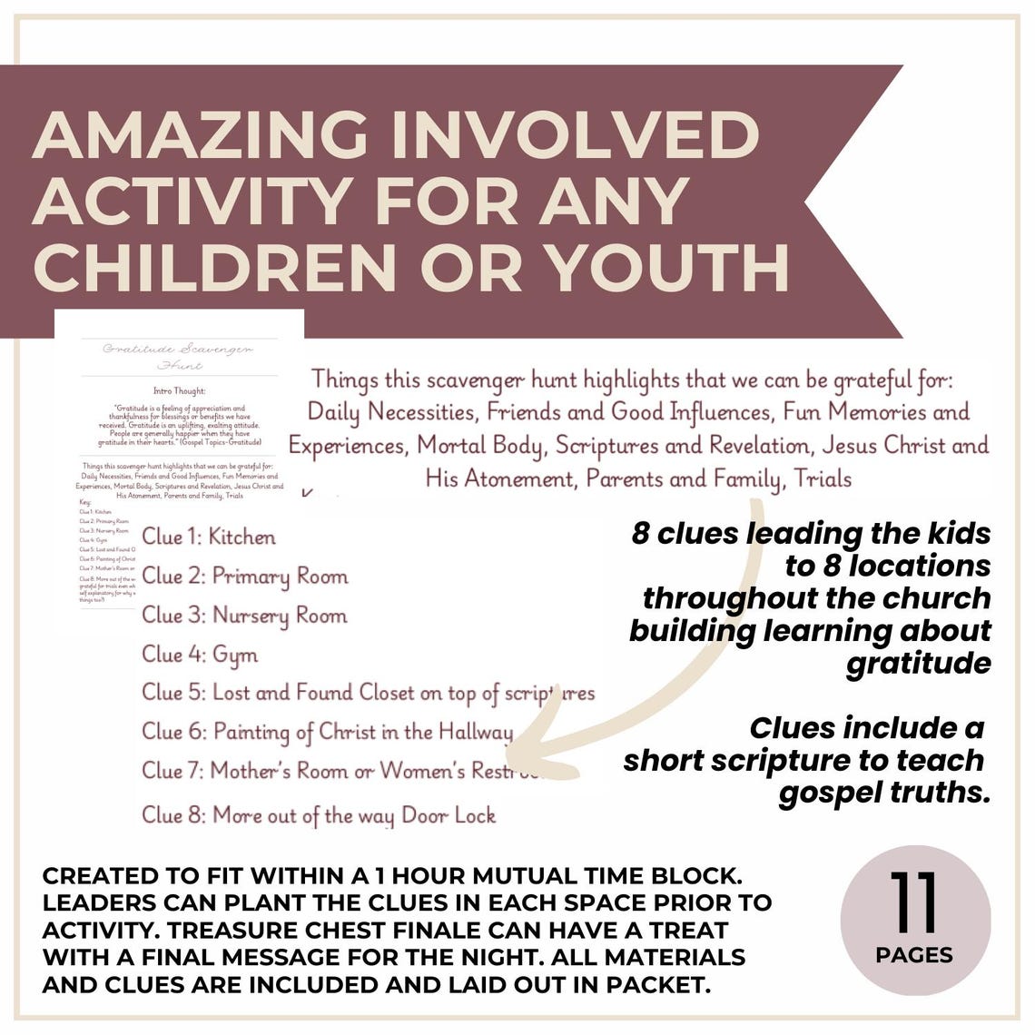LDS Primary Activity, Scavenger Hunt Game for Children and Youth - Etsy