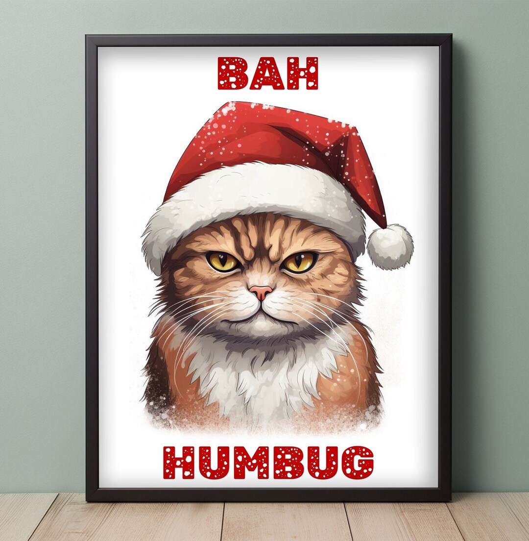Bah Humbug Cat - Digital Download - Etsy