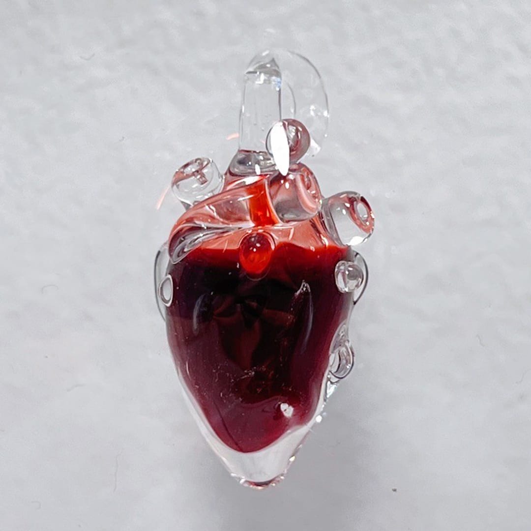 Glass Heart Blood Vial Necklace, Gothic Vampire Heart Pendant, Glass ...