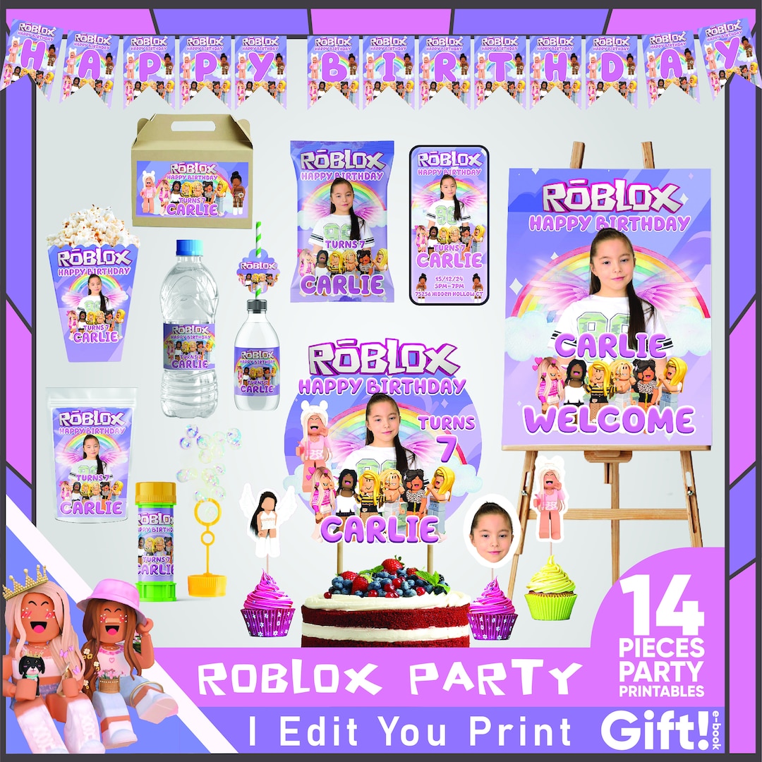 Roblox Girl Party Label Printable Party Favors for Kid Diy - Etsy