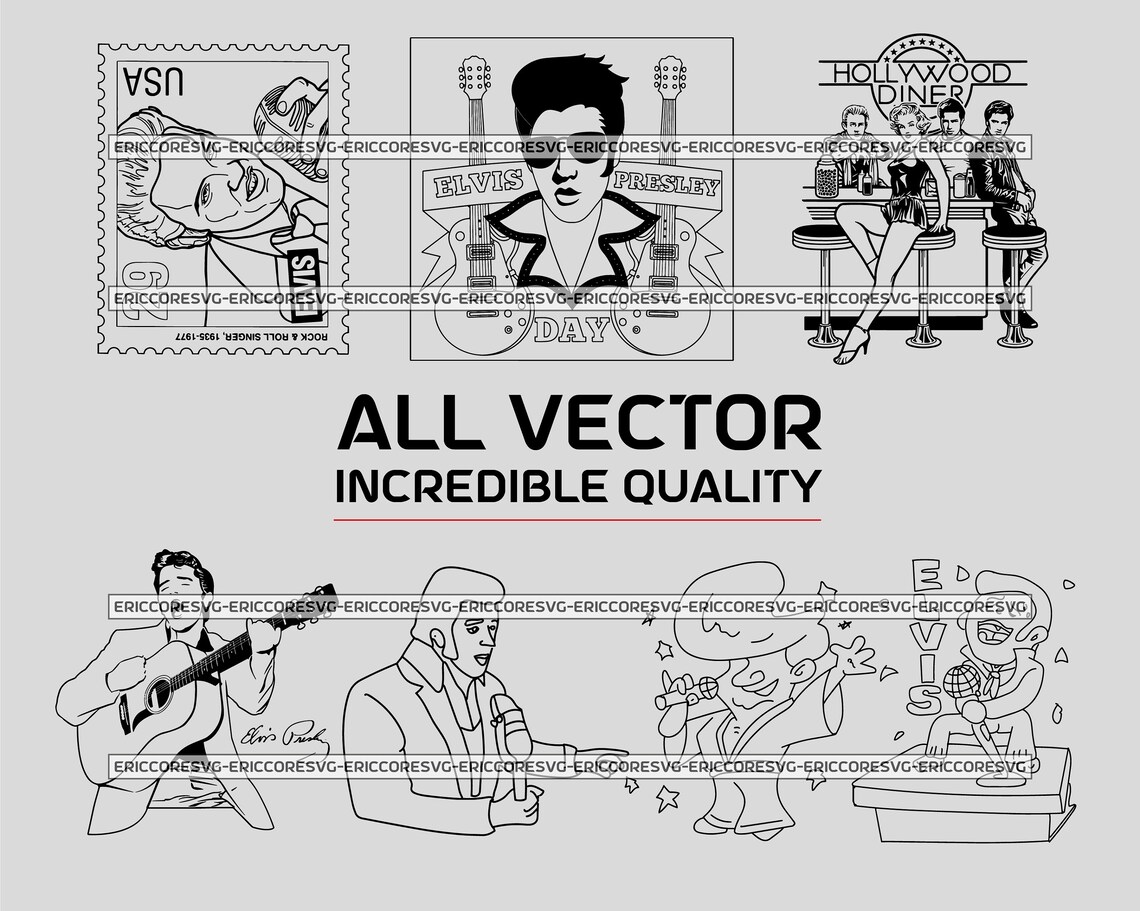 Elvis Presley Bundle Svg File For Cricut The King Of Rock N Roll Svg
