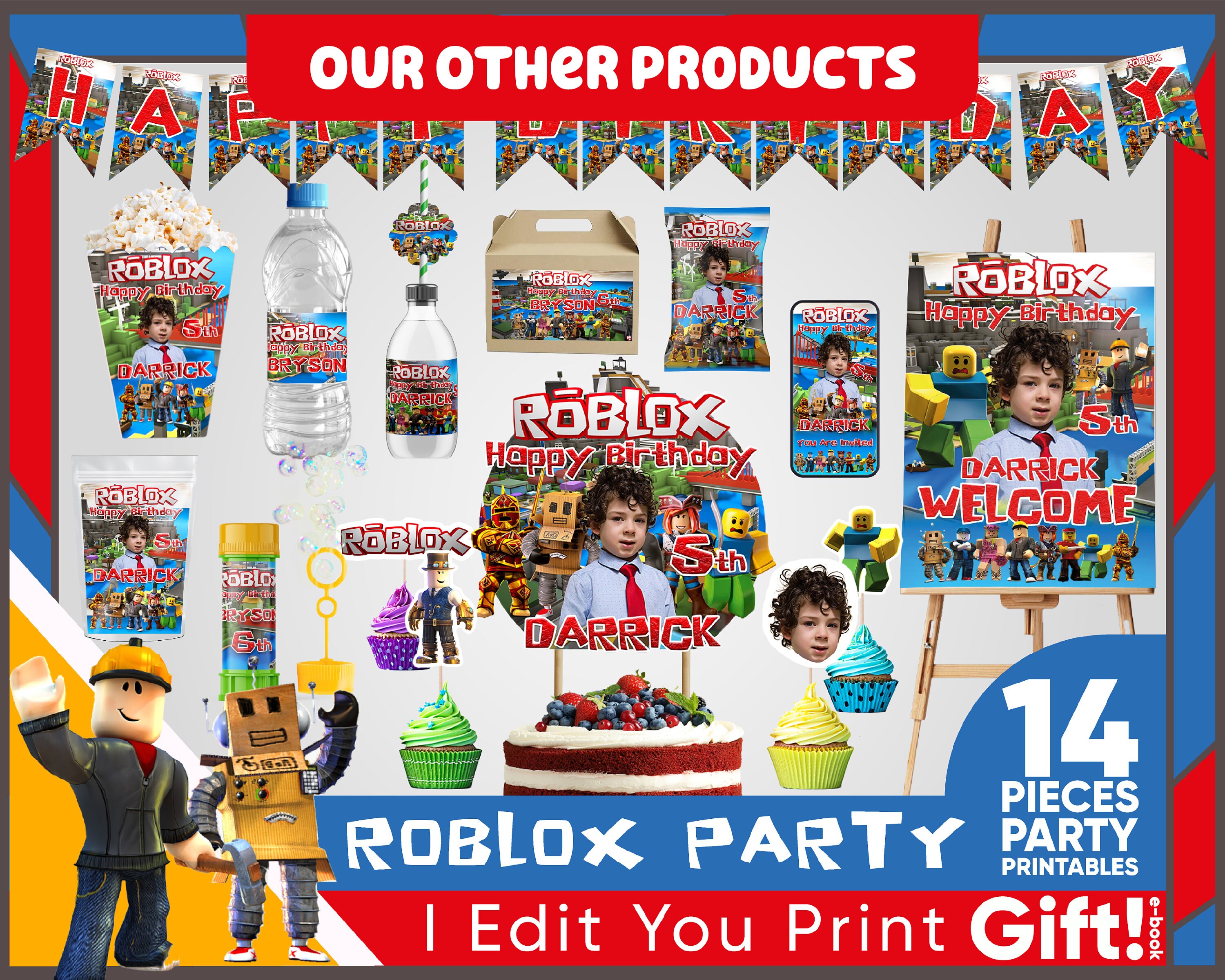 Roblox Girl Party Label Printable Party Favors for Kid Diy - Etsy