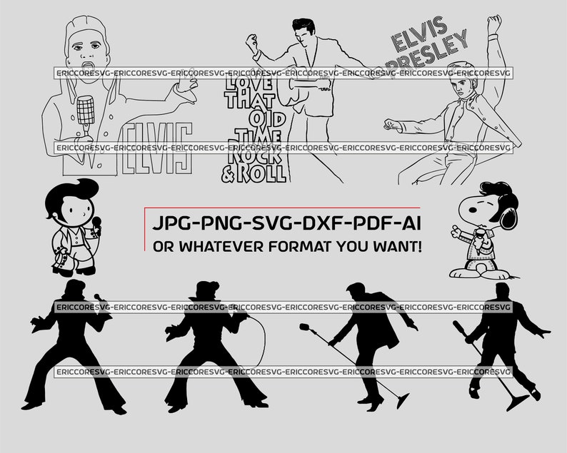 Elvis Presley Bundle Svg File For Cricut The King Of Rock N Roll Svg