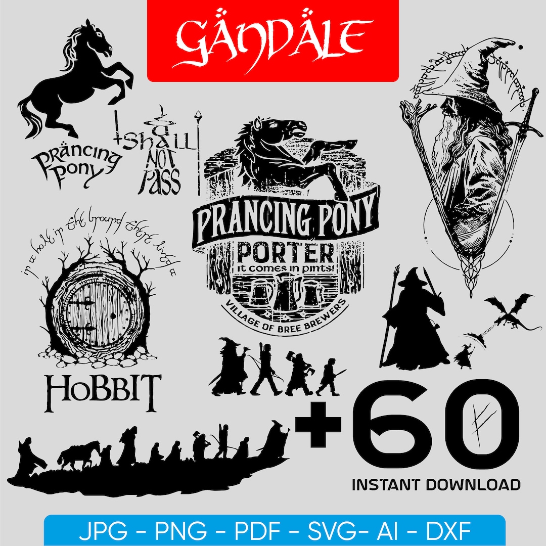 Lord of the Rings SVG, Gandalf Svg, Hobbit SVG, Lord of the Ring Cut ...