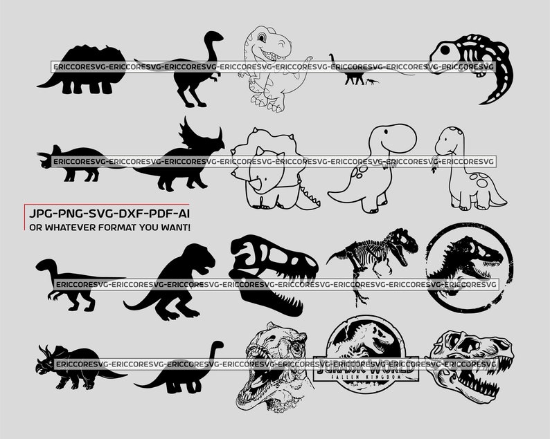 Jurassic Park Svg Bundle Dinosaur Svg Files Jurassic Park Png Cut Files