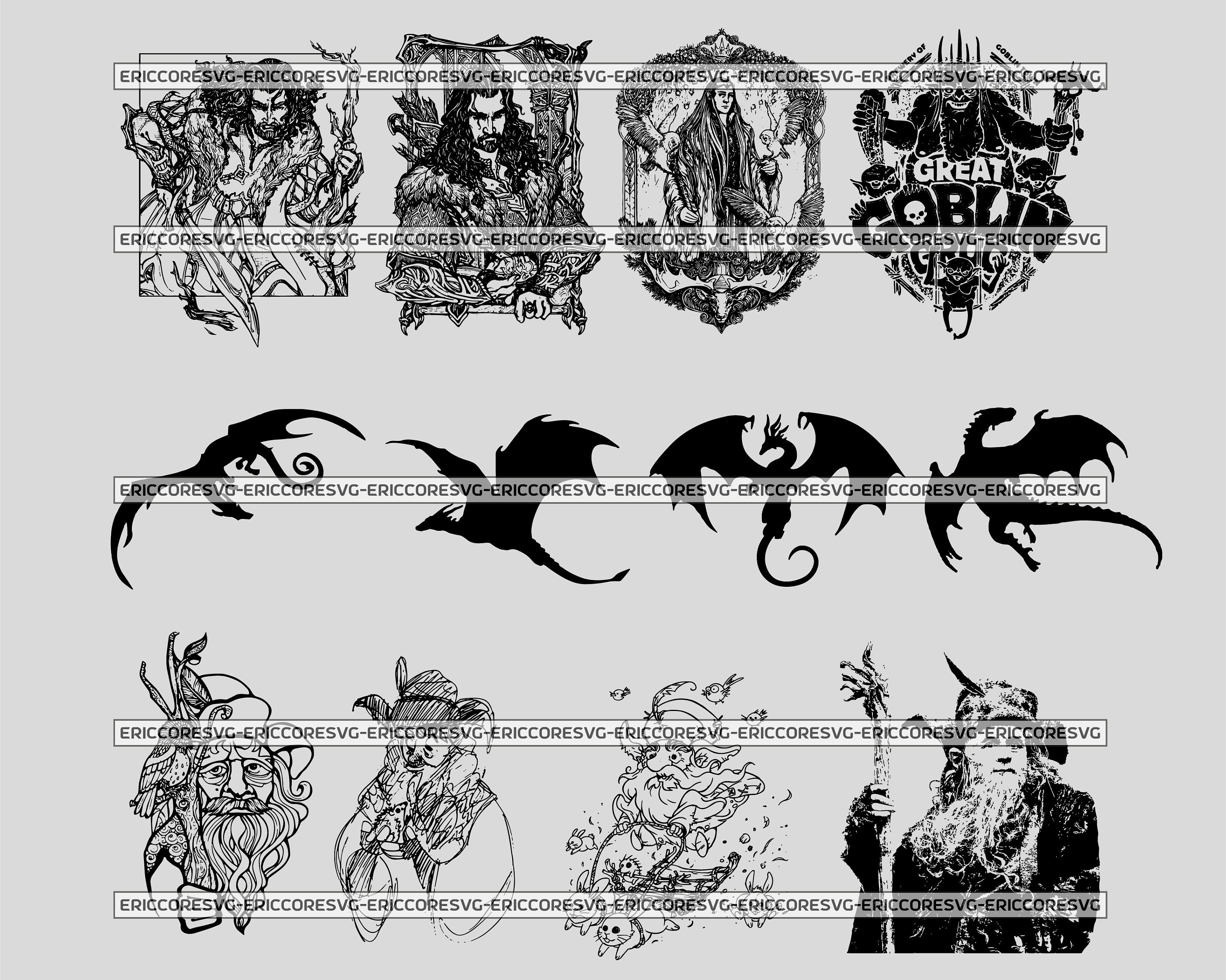 The Hobbit Artwork Svg, LOTR Art Svg, the Hobbit Bundle Svg Package ...