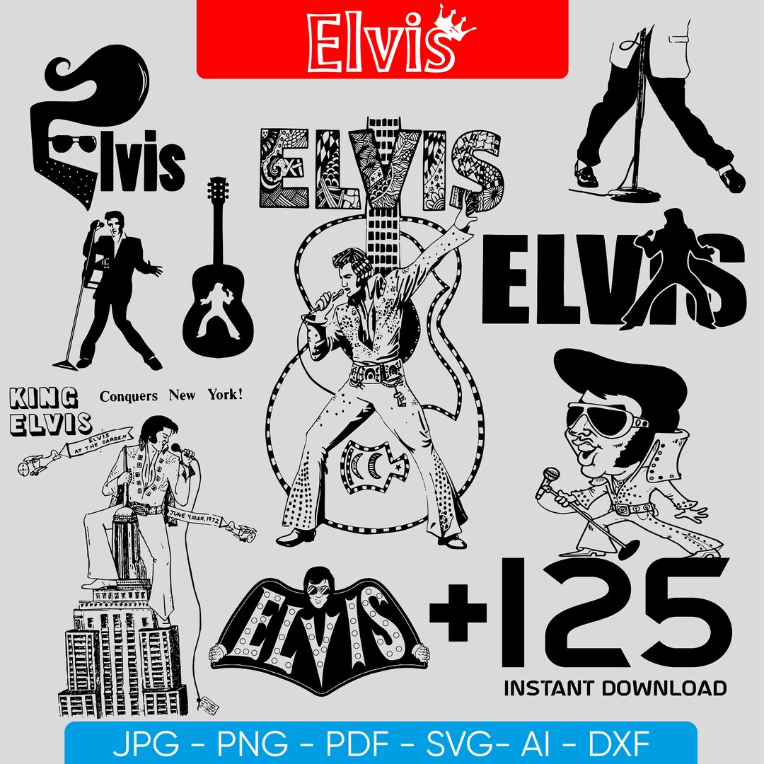 Elvis Presley Bundle Svg File For Cricut The King Of Rock N Roll Svg