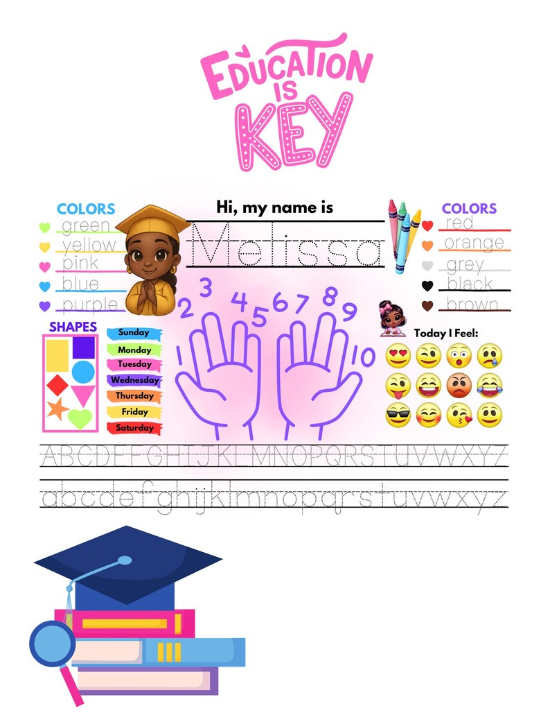 Little Learner Trace Play Sheet, Canva Editable Preschool Template ...