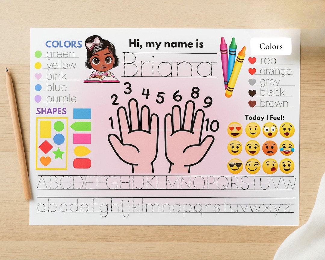 Little Learner Trace Play Sheet, Canva Editable Preschool Template ...