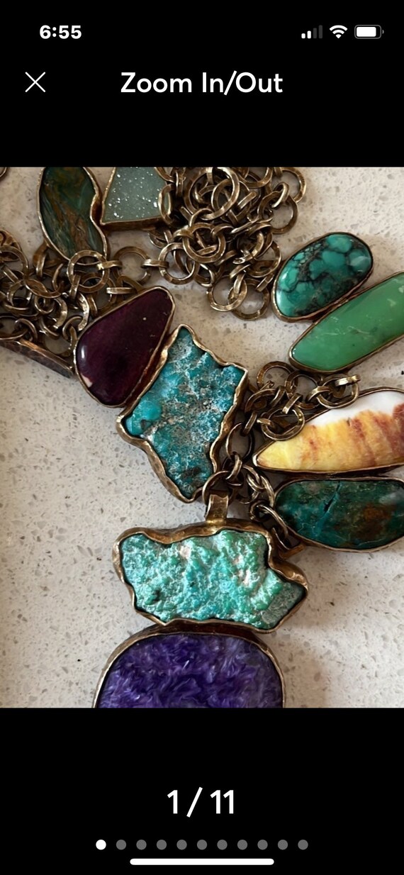 Vintage Designer Hillary Joy Couture Raw Gemstone Lab… - Gem