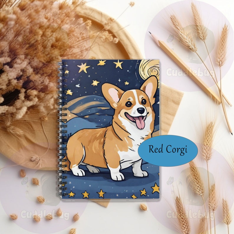 Starry Night Corgi Variations Notebook, Corgi Notebook, Corgi Gifts ...
