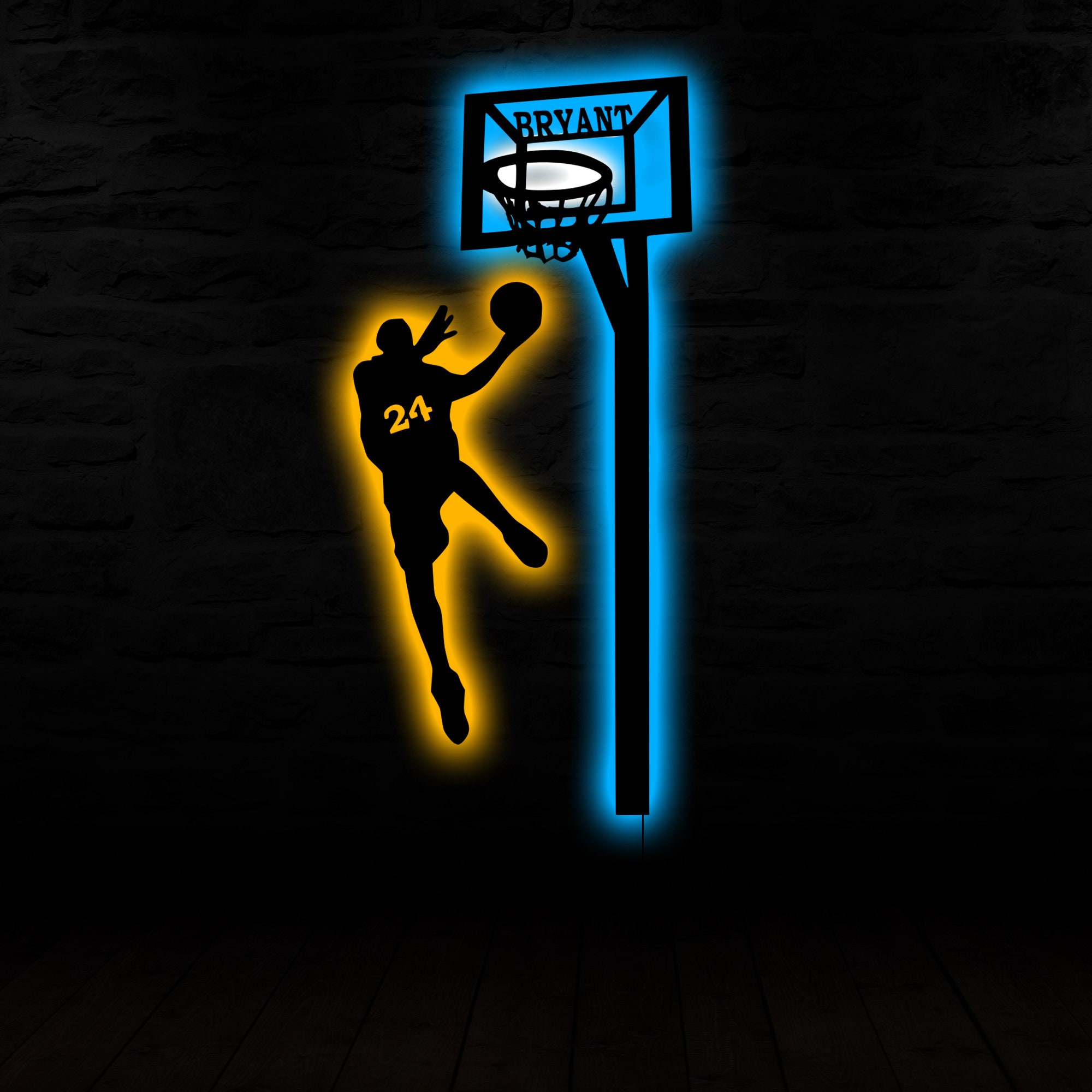 Kobe Bryant Wall Sign, Kobe Bryant Led Light, Kobe Bryant Wall Art ...