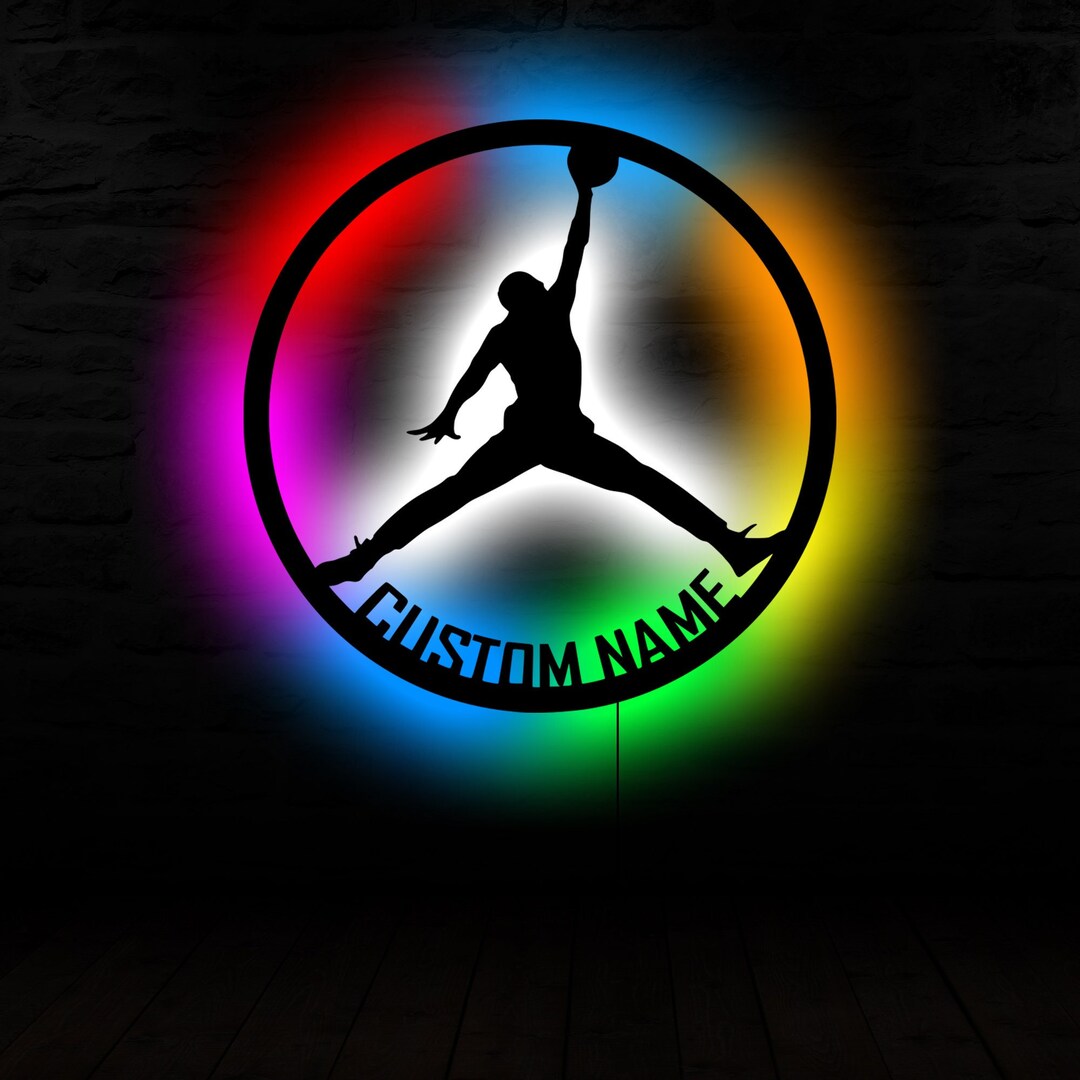 Michael Jordan Jumpman Led Wall Sign, RGB Wall Led Decor, NBA Legend ...
