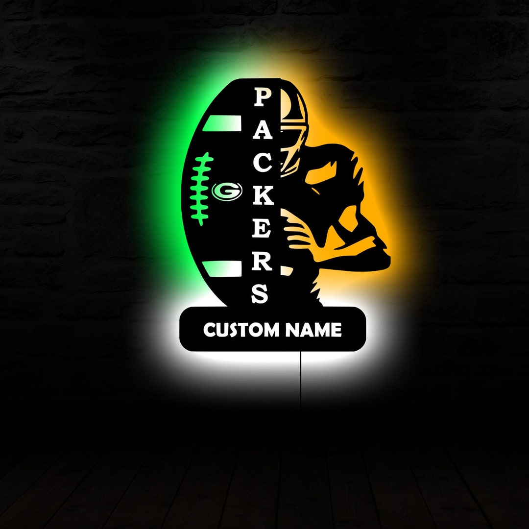 Green Bay G Packers Metal Lighted Wall Decor,lighted Sign,custom Sign ...