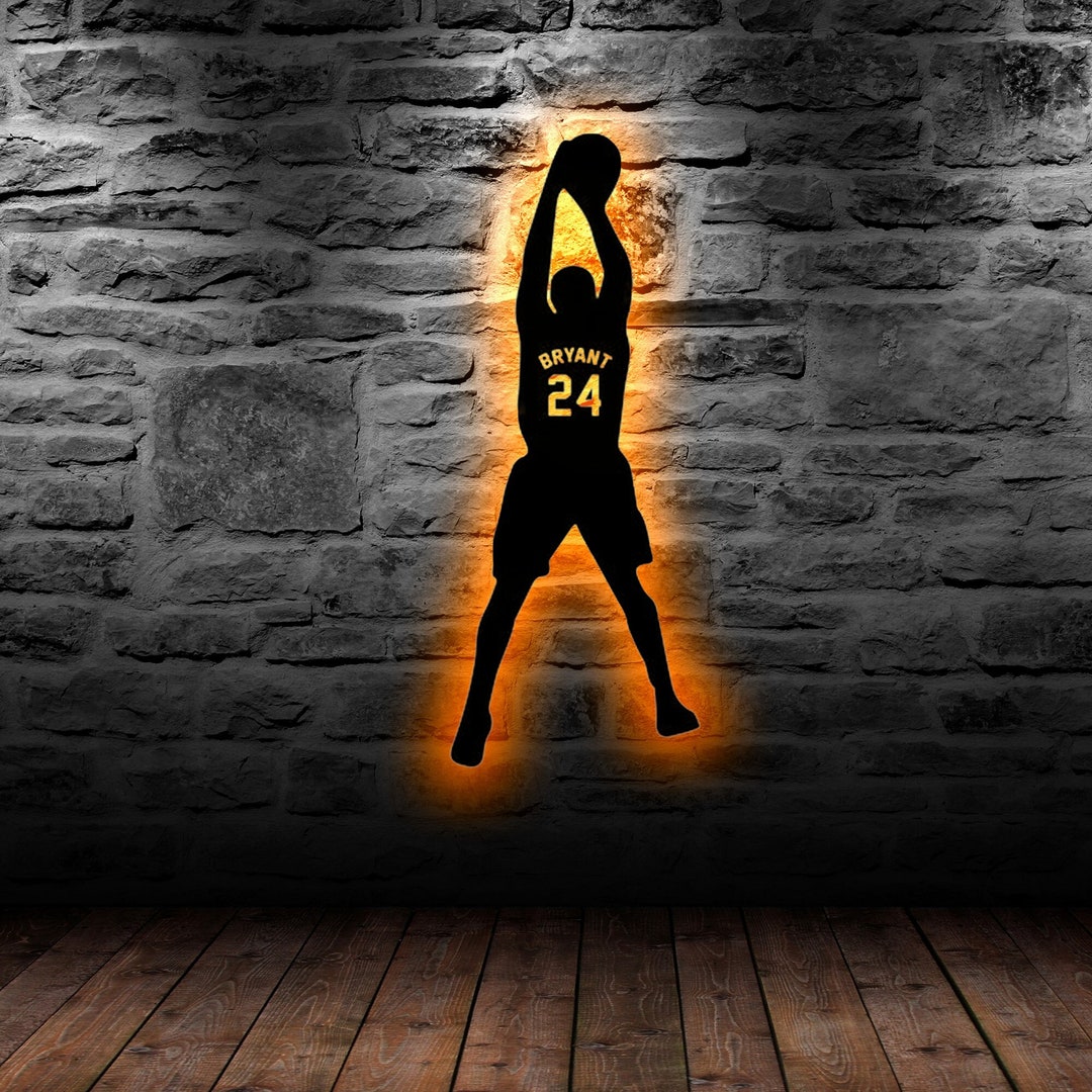 Kobe Bryant Wall Sign, Kobe Bryant Led Light, Kobe Bryant Wall Art, Wall Decor, Kobe Bryant RGB ...