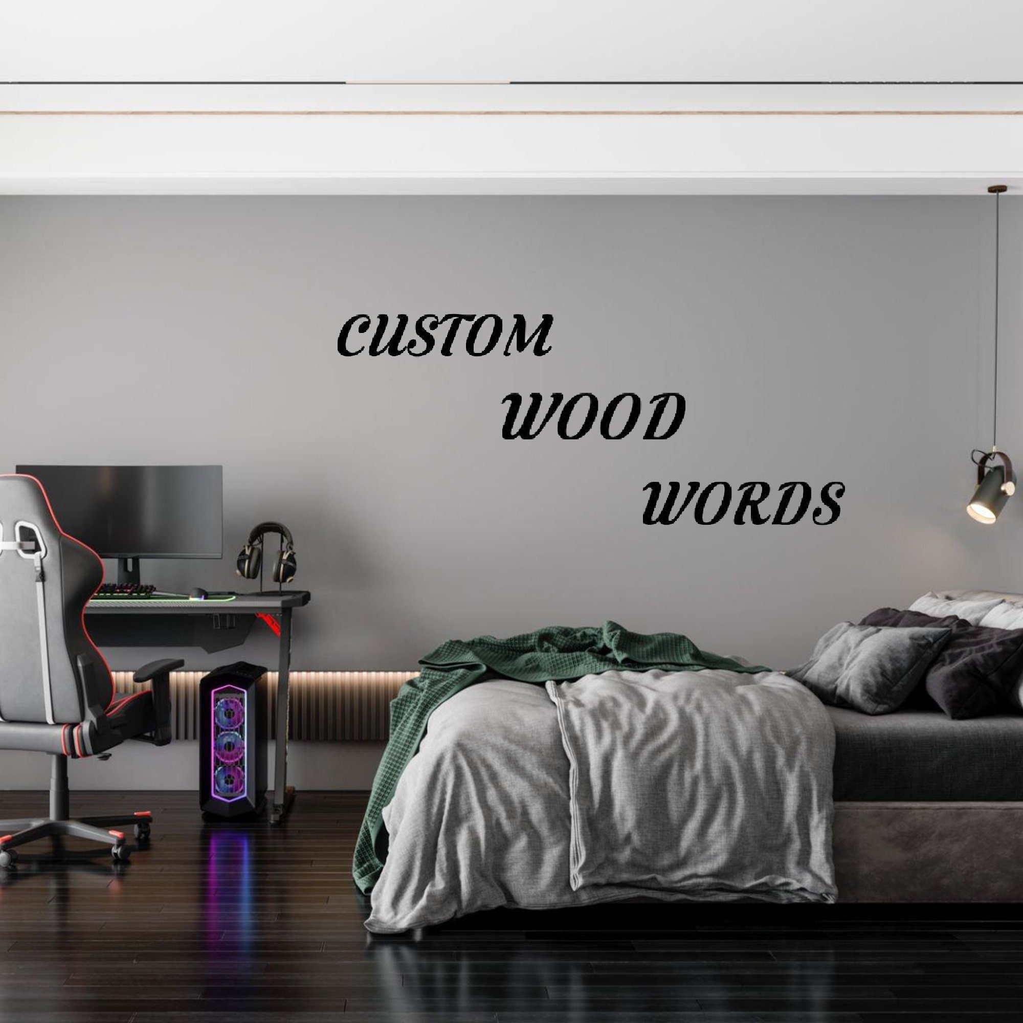 Custom RGB Words, Your Custom Text, Custom Name Script Sign, Personalized Wall Decor ...