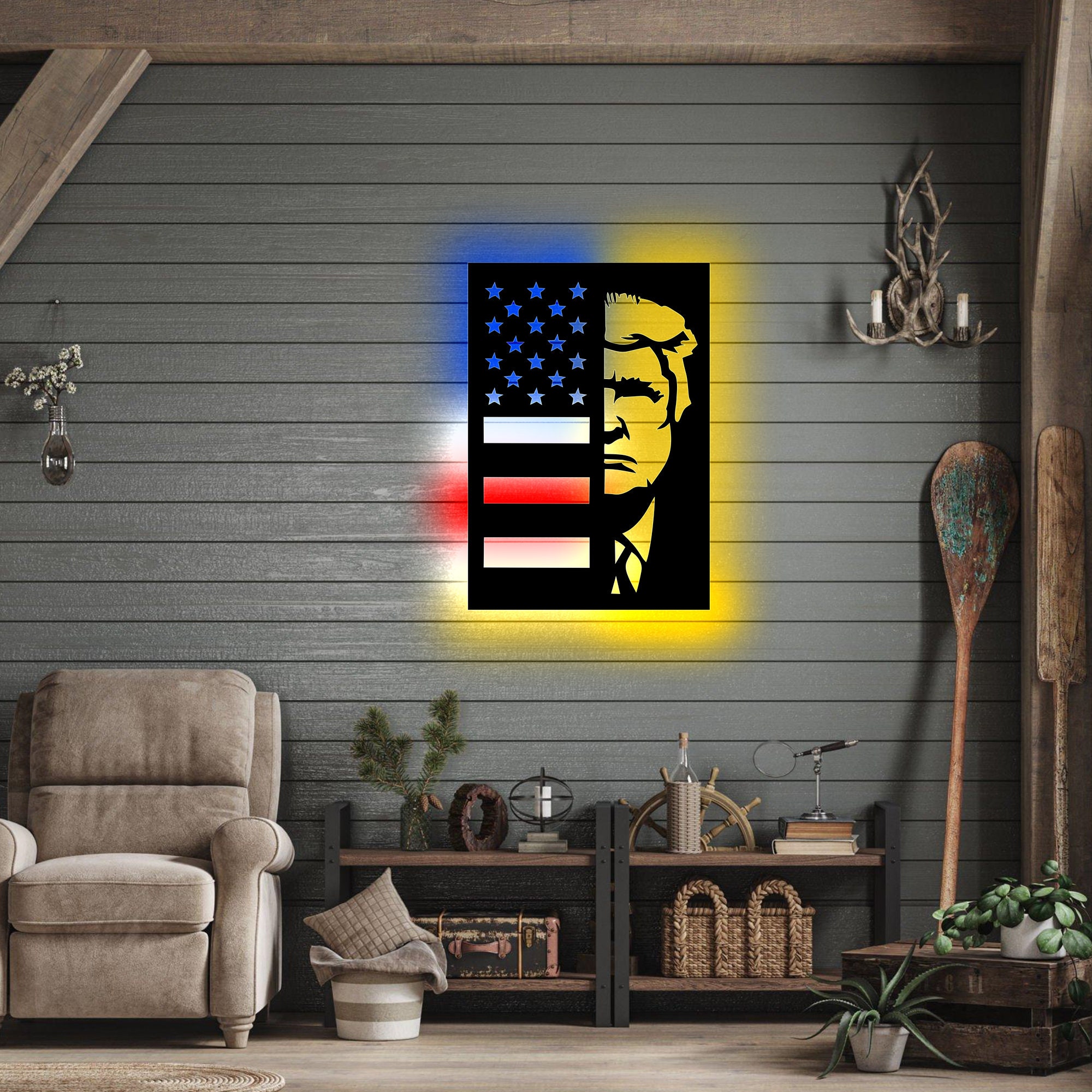 Donald Trump Metal , Wall Decor, Donald Trump Wall Decor, Rainbow,2024 ...