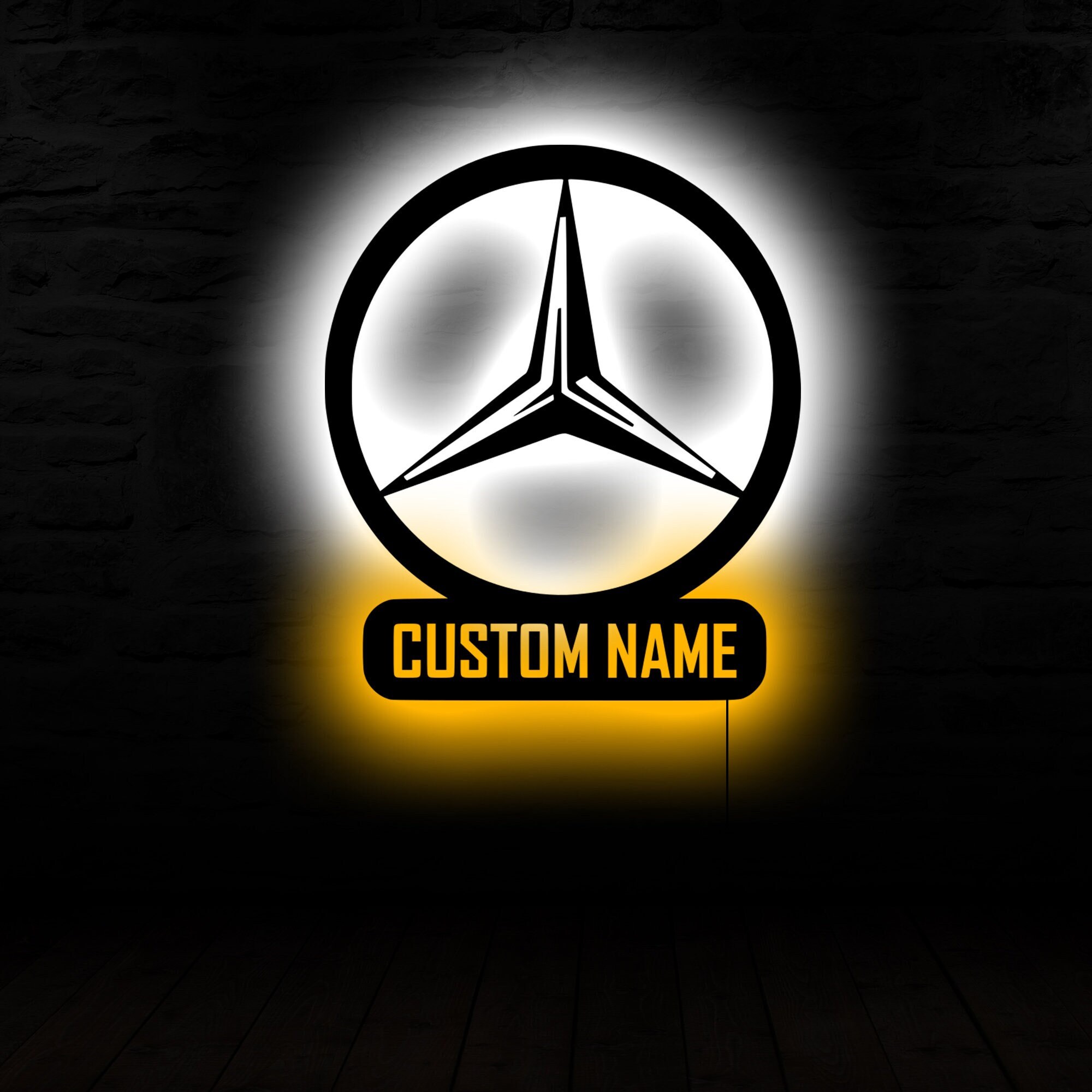 Mercedes Wall Decor Led Sign, Mercedes AMG Led Light, Wood Wall Decor ...