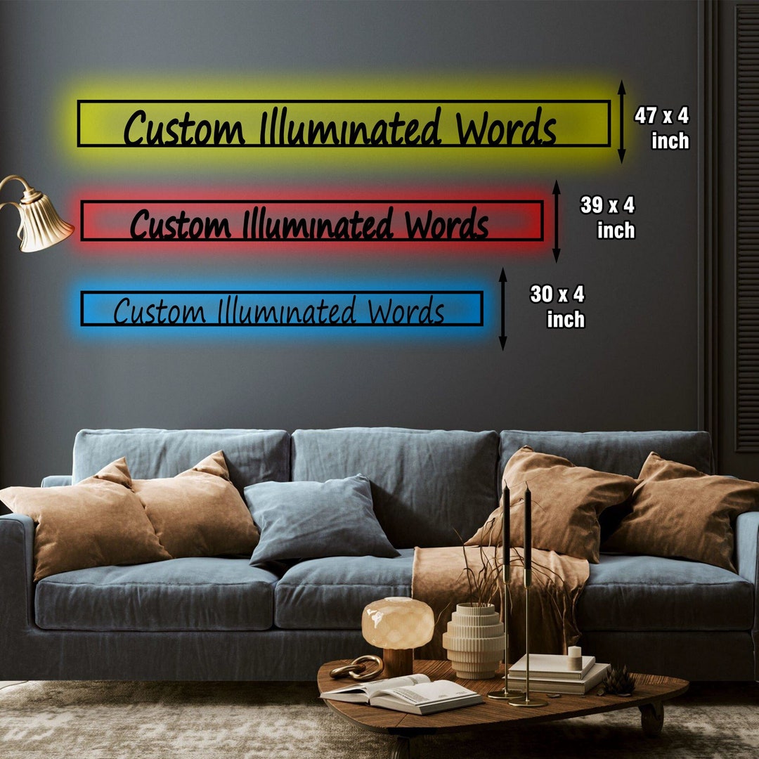 Custom RGB Words, Your Custom Text, Custom Name Script Sign ...