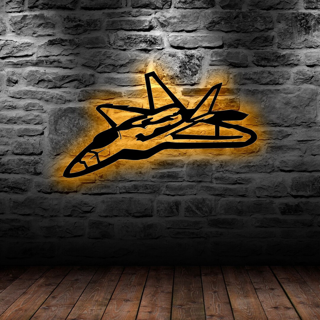 Raptor F-22 RGB Wall Decor, Raptor Fighter Plane, Raptor Wall Decor - Etsy