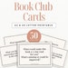 50 Fiction Book Club Discussion Cards, Fun Printable Questions, Book ...