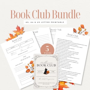 Halloween Book Club Bundle - Printable Halloween-themed Book Review ...